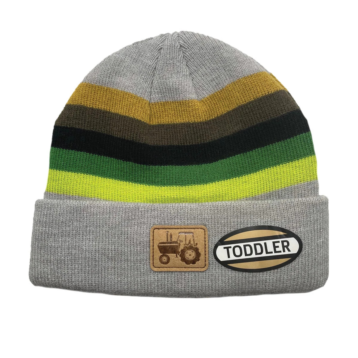 Toddler Striped Beanie with Tractor Patch | Shop.Deere.com