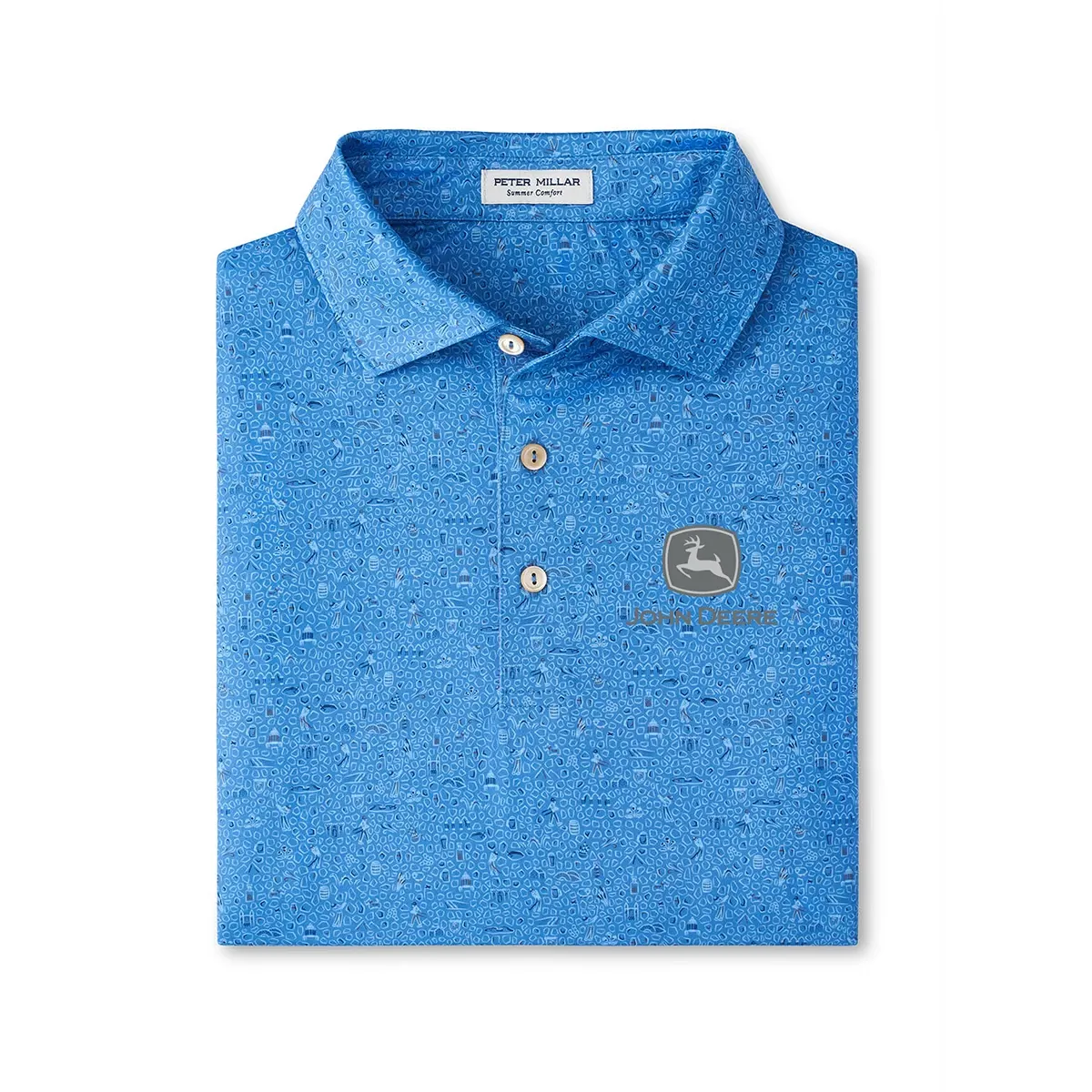 Peter Millar® Men's Performance Jersey Polo - Blue Print | Shop.Deere.com